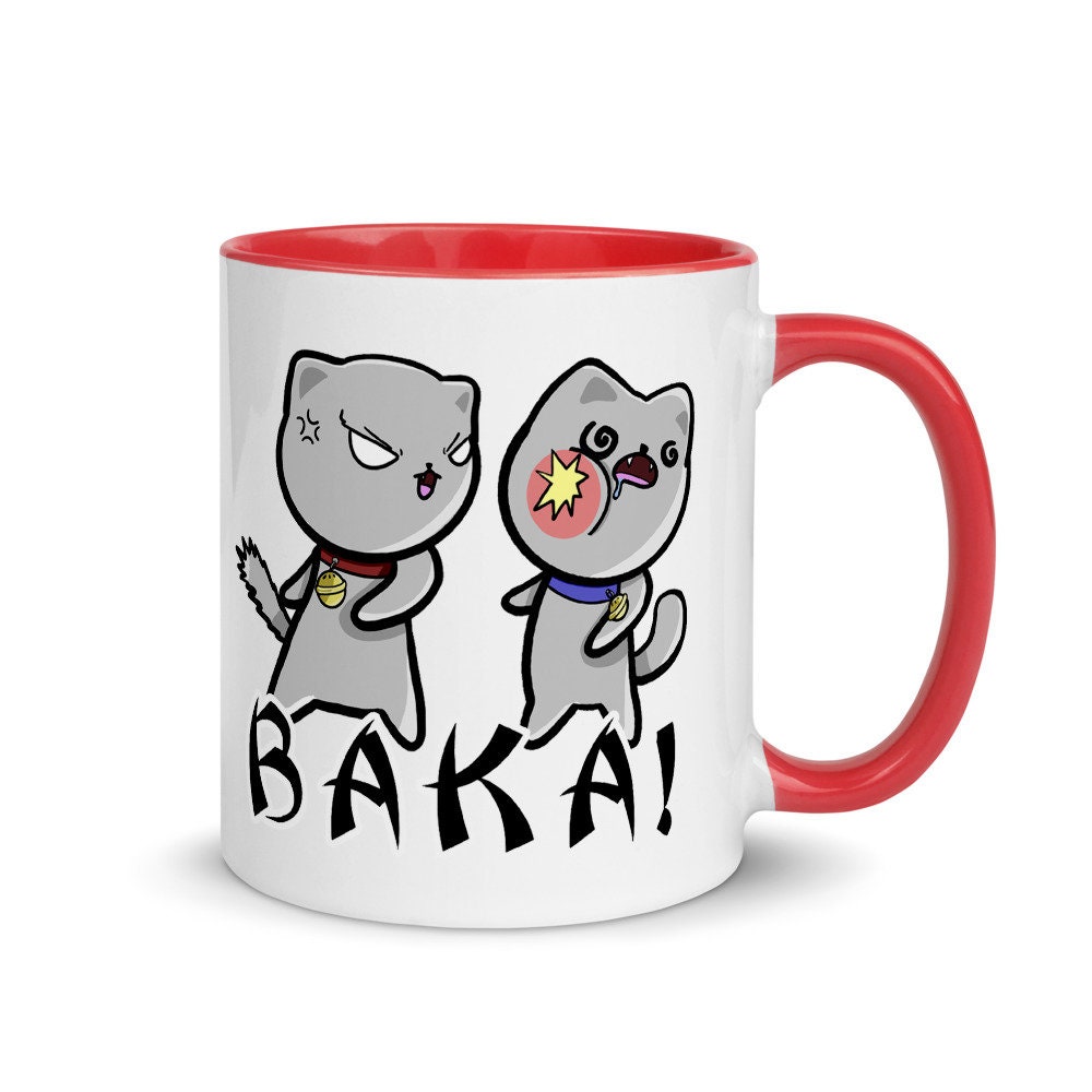 Baka Cats Mug With Color Inside Anime Coffee Cup Cats Coffee - Etsy