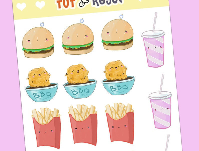 Junk Food Sticker Sheet - Etsy
