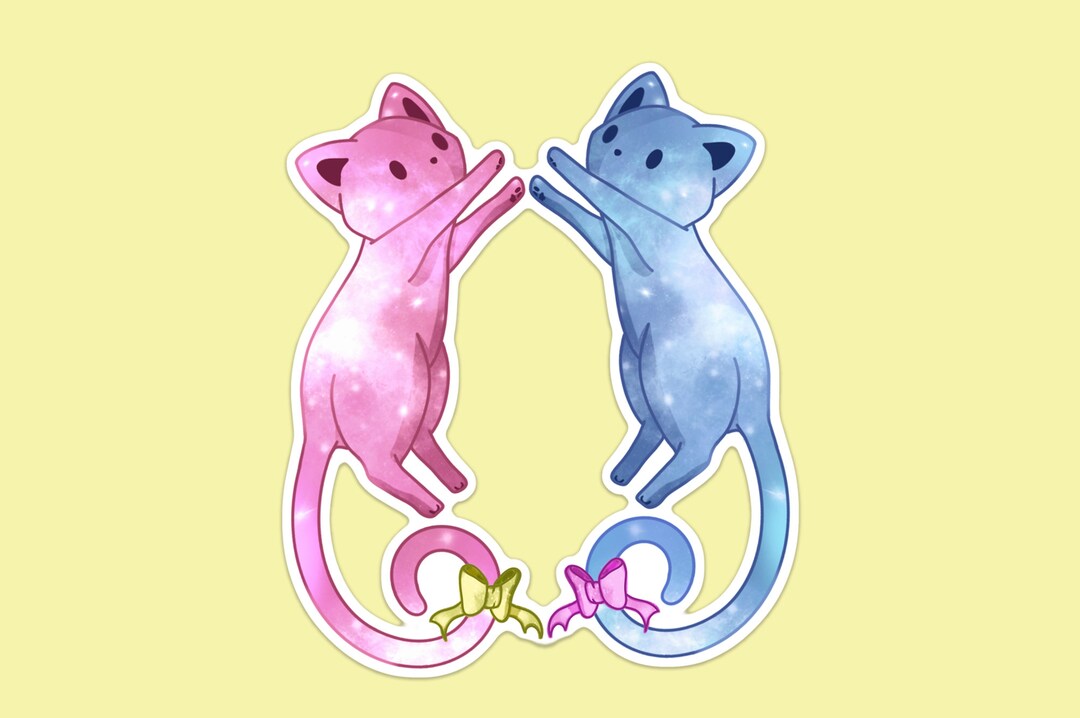 Star Cats Vinyl Sticker, Waterproof Sticker, Car Sticker, Water Bottle ...