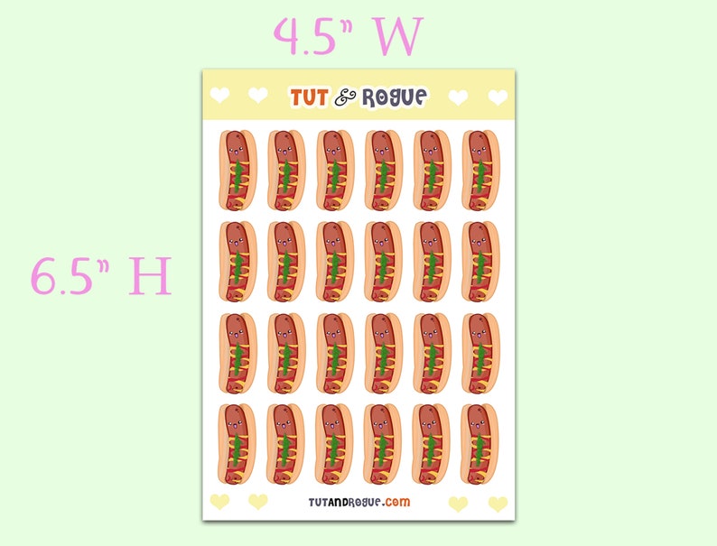 Hot dog Sticker Sheet | Etsy