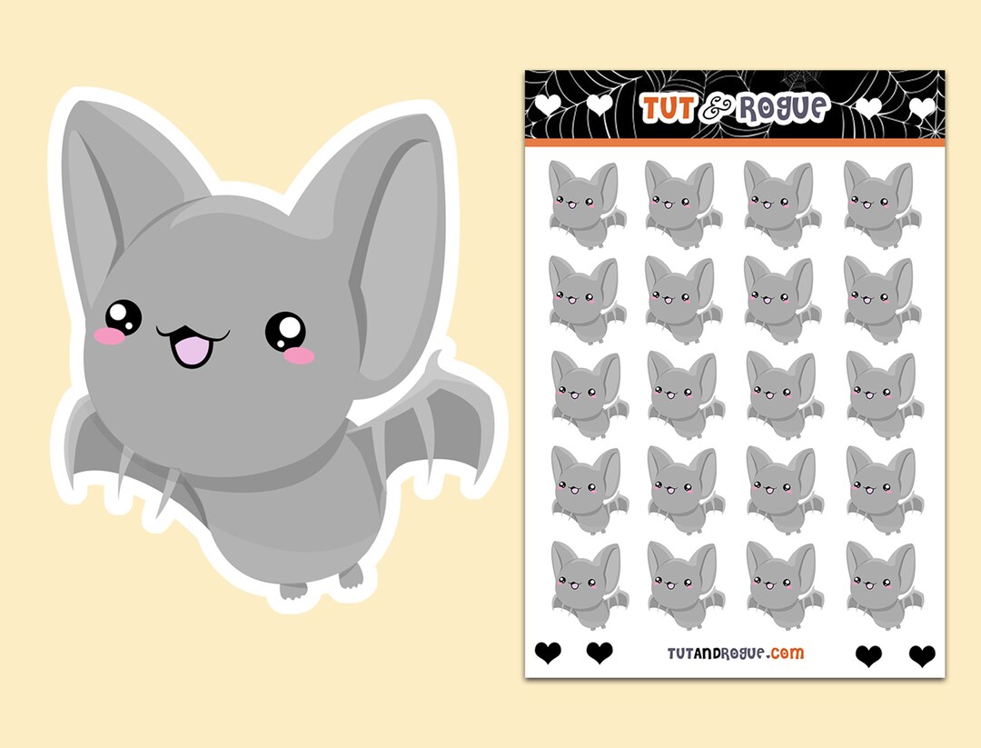 Bat Stickers Sheet - Etsy