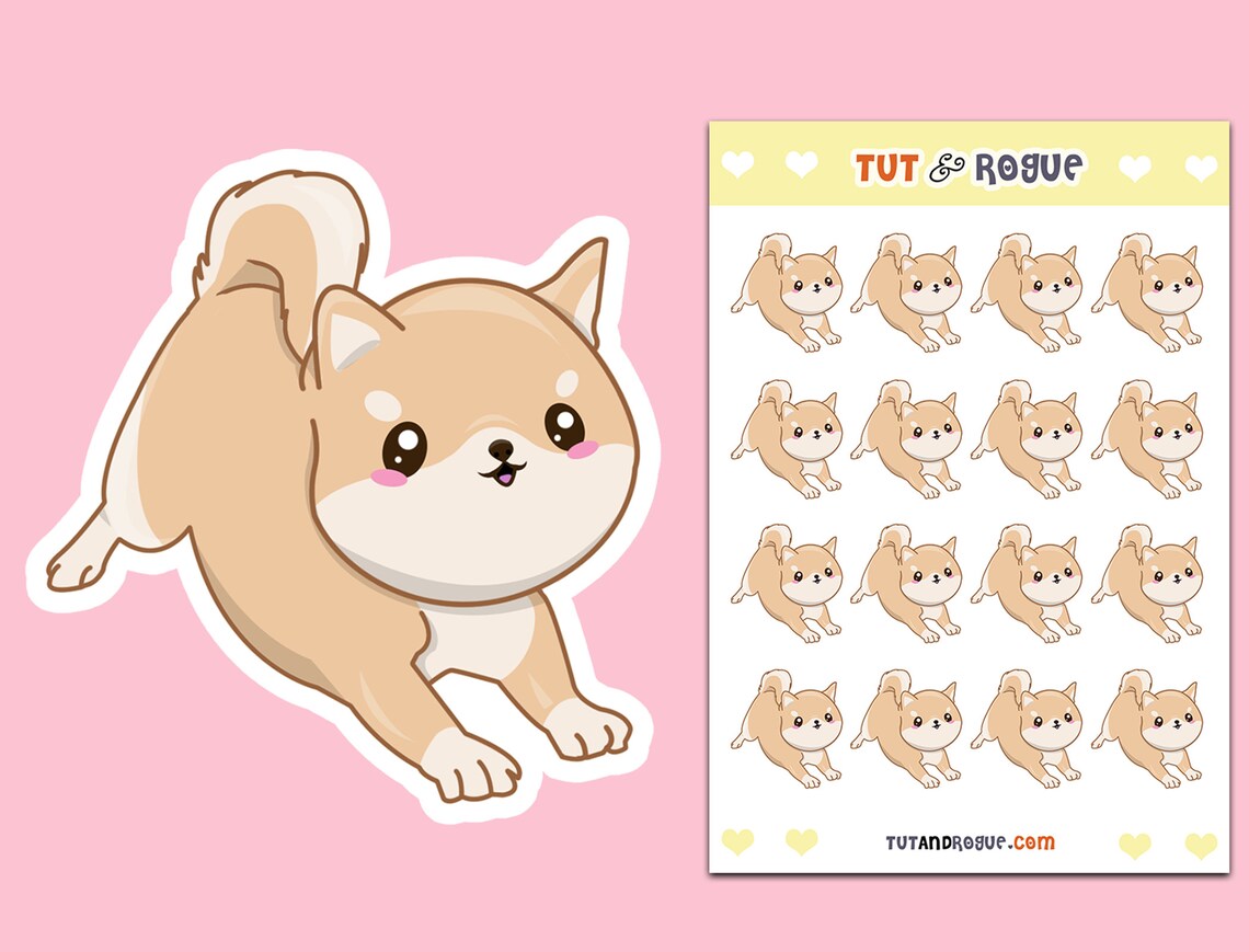 Dog Sticker Sheet Shiba Inu Stickers Dog Stickers Planner | Etsy