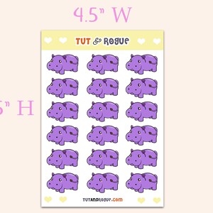 Hippo Sticker Sheet - Etsy