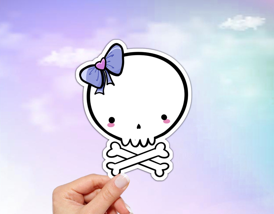 Skull Vinyl Sticker, Waterproof Sticker, Laptop Sticker, Water Bottle ...