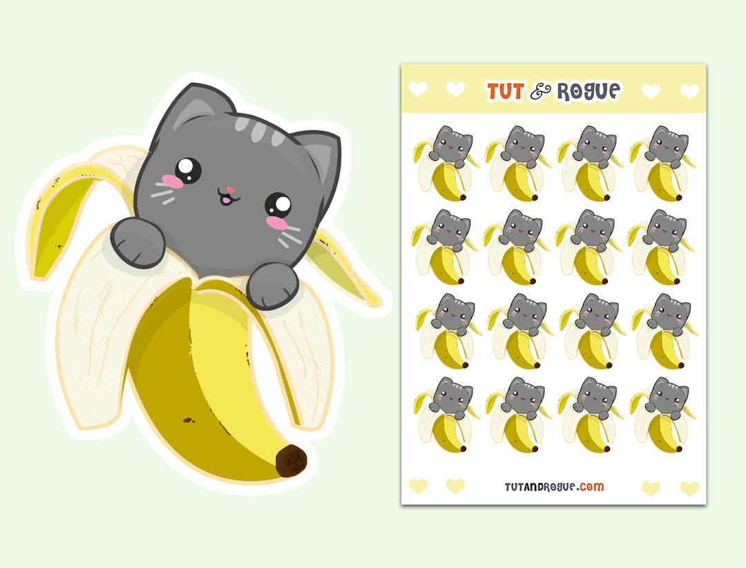 Banana Cat Sticker Sheet - Etsy