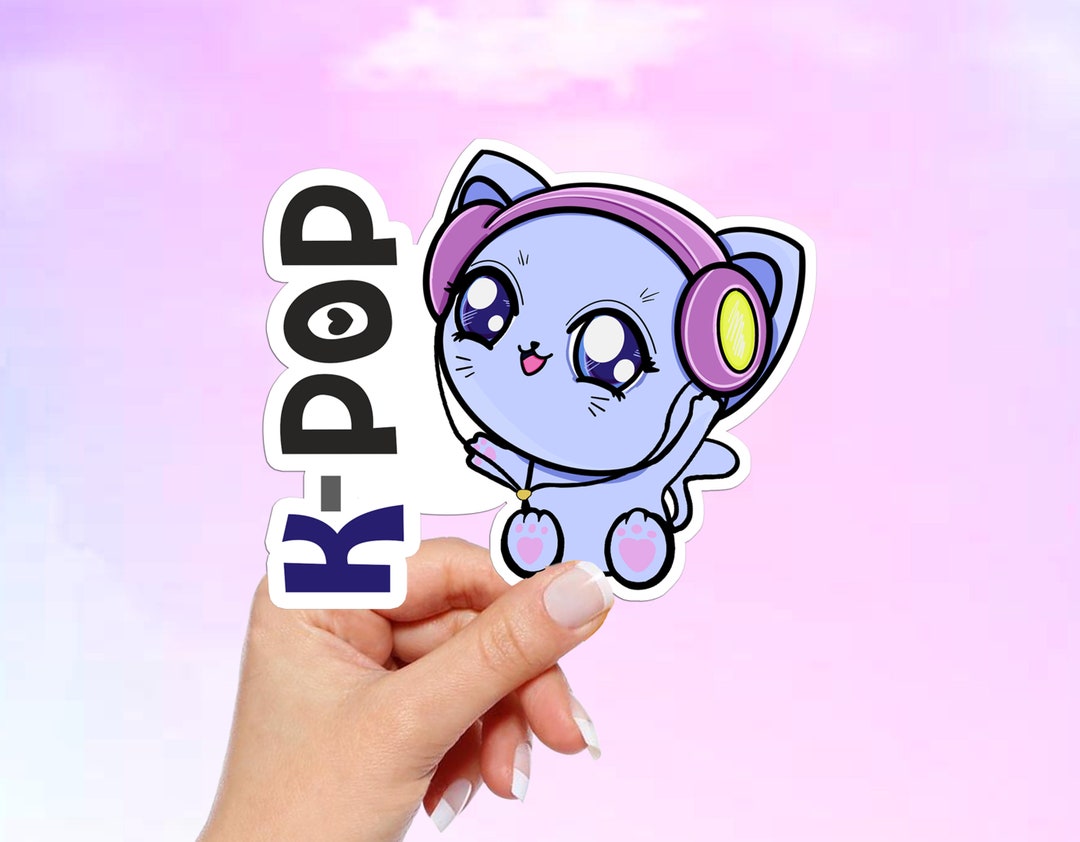 K Pop Cat Vinyl Sticker: Waterproof Laptop Decal - Etsy