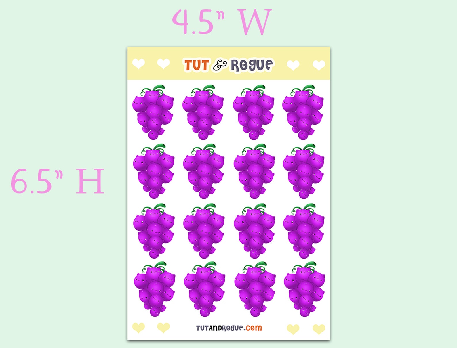 Grape Sticker Sheet Cat Stickers - Etsy
