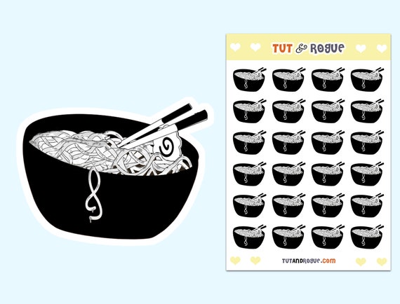 Ramen Noodle Sticker Sheet Ramen sticker Ramen Bowl | Etsy
