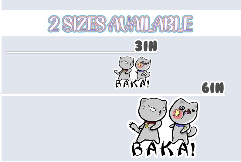 Baka Cats Vinyl Sticker Waterproof Sticker Cats Sticker - Etsy