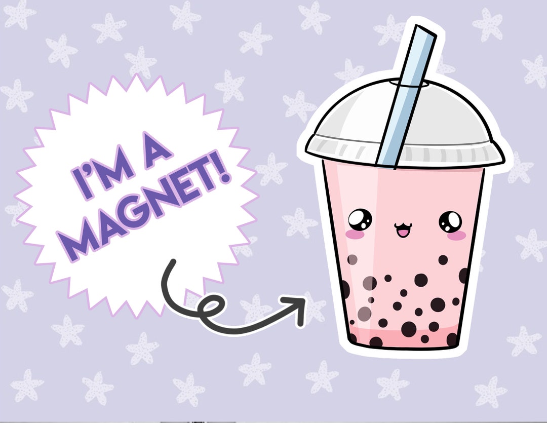 Kawaii Boba Tea Magnet, Cute Kitchen Decor - Etsy