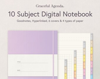 Digital Notebook Goodnotes Lined Digital Notebook 6 Subject - Etsy