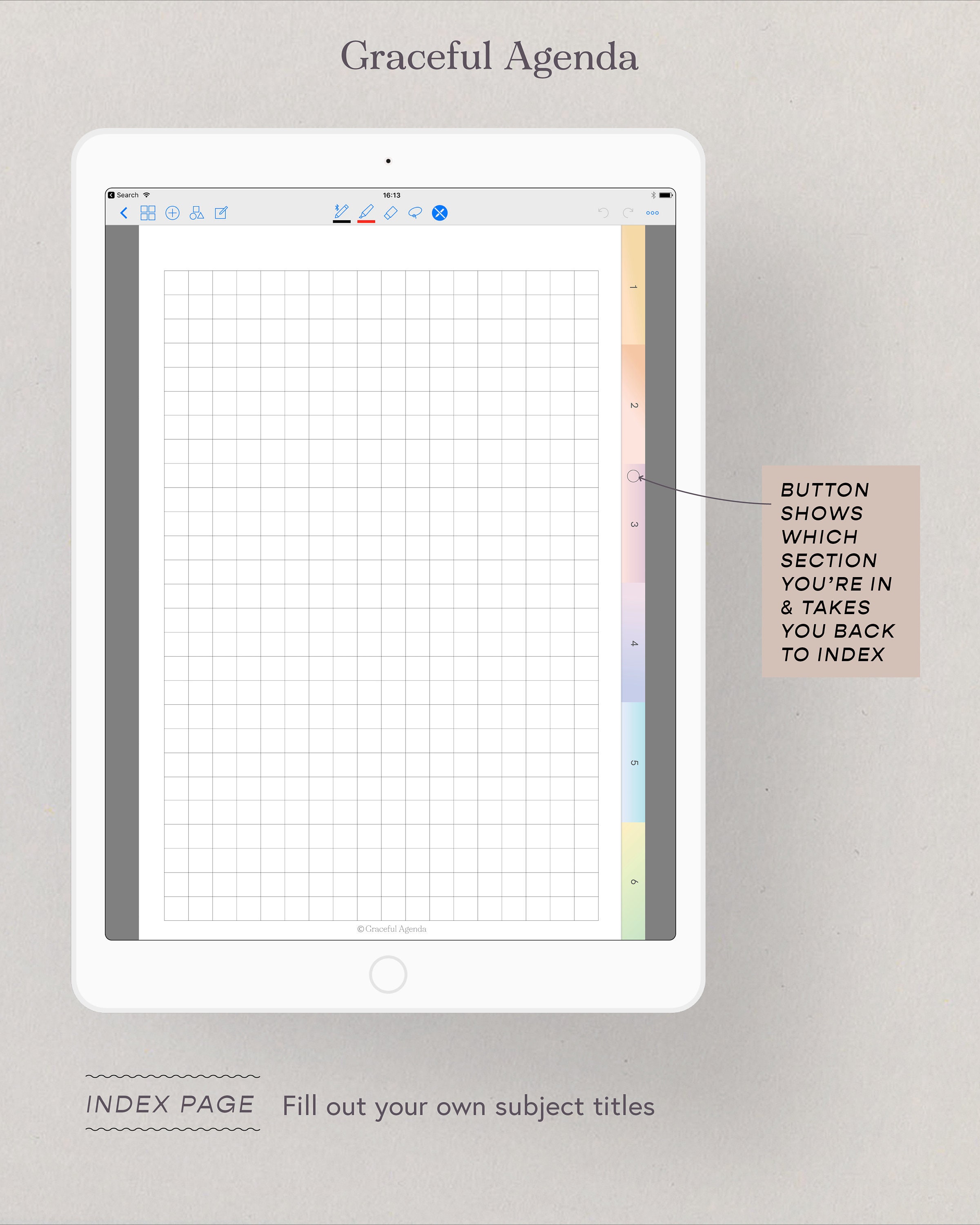 Digital 6 Subject Notebook, College Student, Goodnotes, Hyperlinked ...