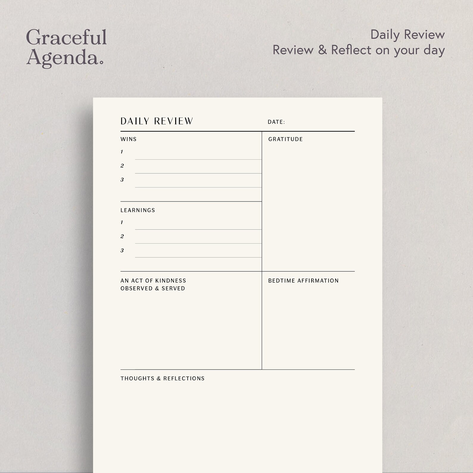Daily Planner & Review Set, Hourly Schedule, Goodnotes, Digital ...