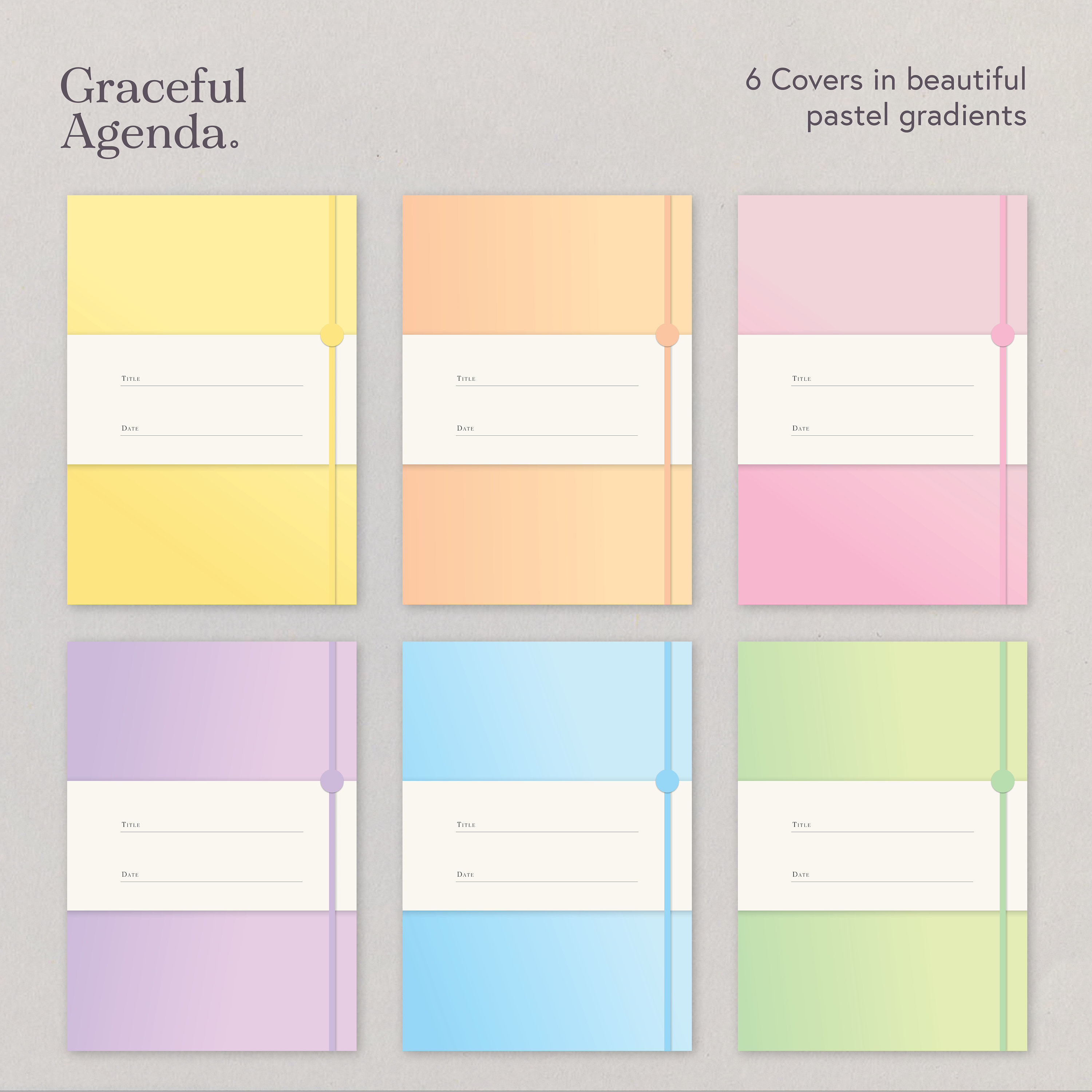 6 Digital Gradient Notebook Covers, Goodnotes, Notability, Goodnotes ...