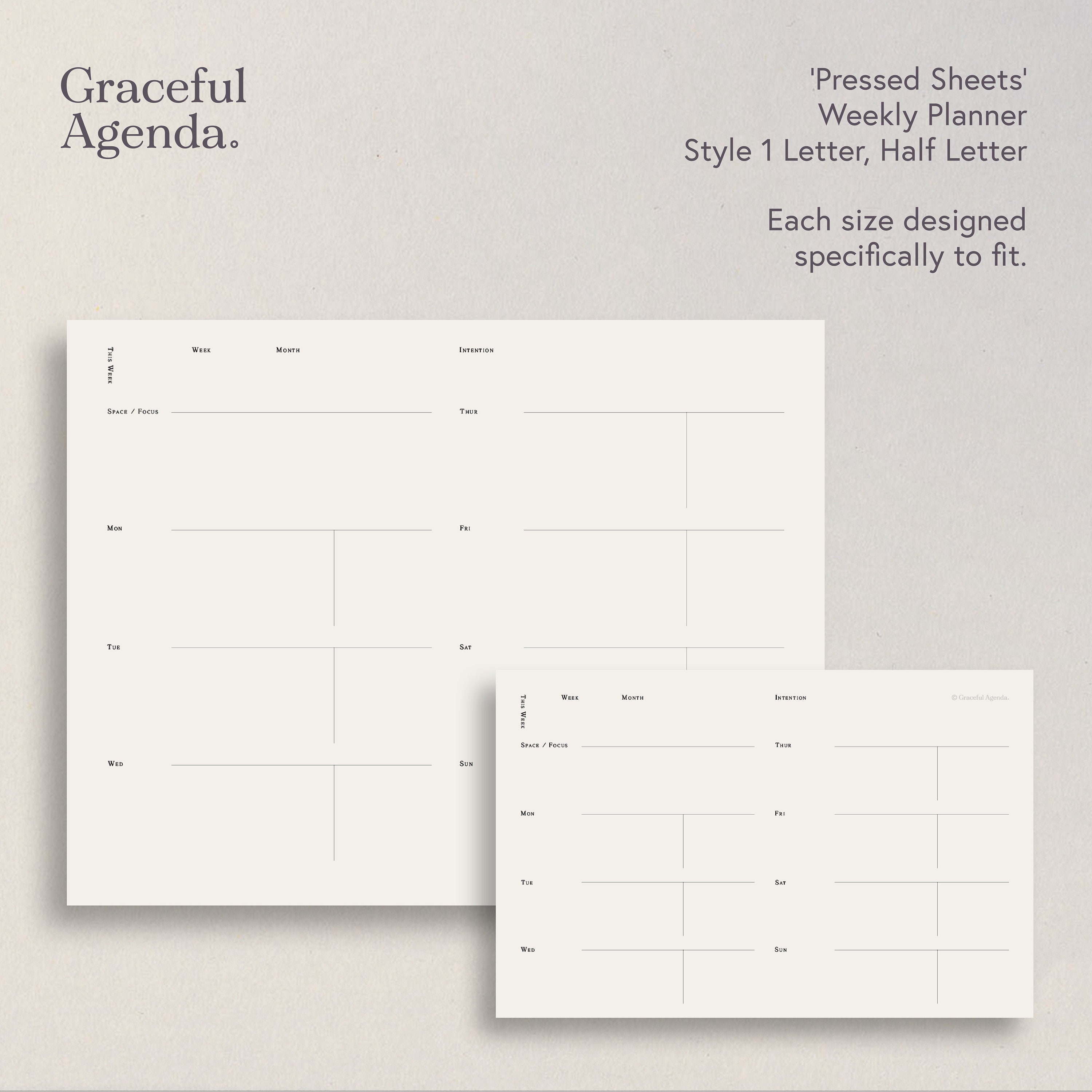 Weekly Planner Printable Set, Deskpad, Extended Hours, to Do List ...