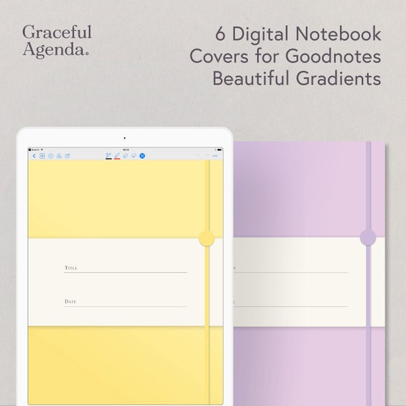 6 Digital Gradient Notebook Covers Goodnotes Notability | Etsy