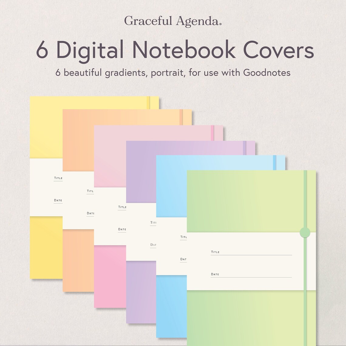 6 Digital Gradient Notebook Covers Goodnotes Notability - Etsy