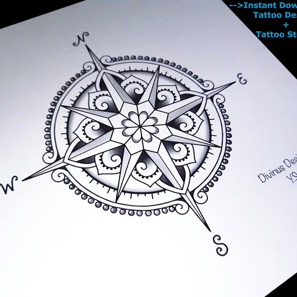 Compass Rose Design - Etsy