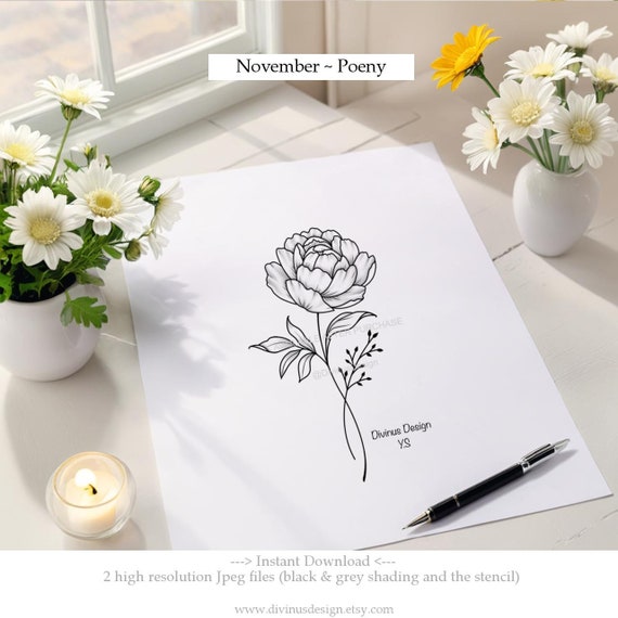 November birth flower tattoo ideas | Orangetattooshop.com