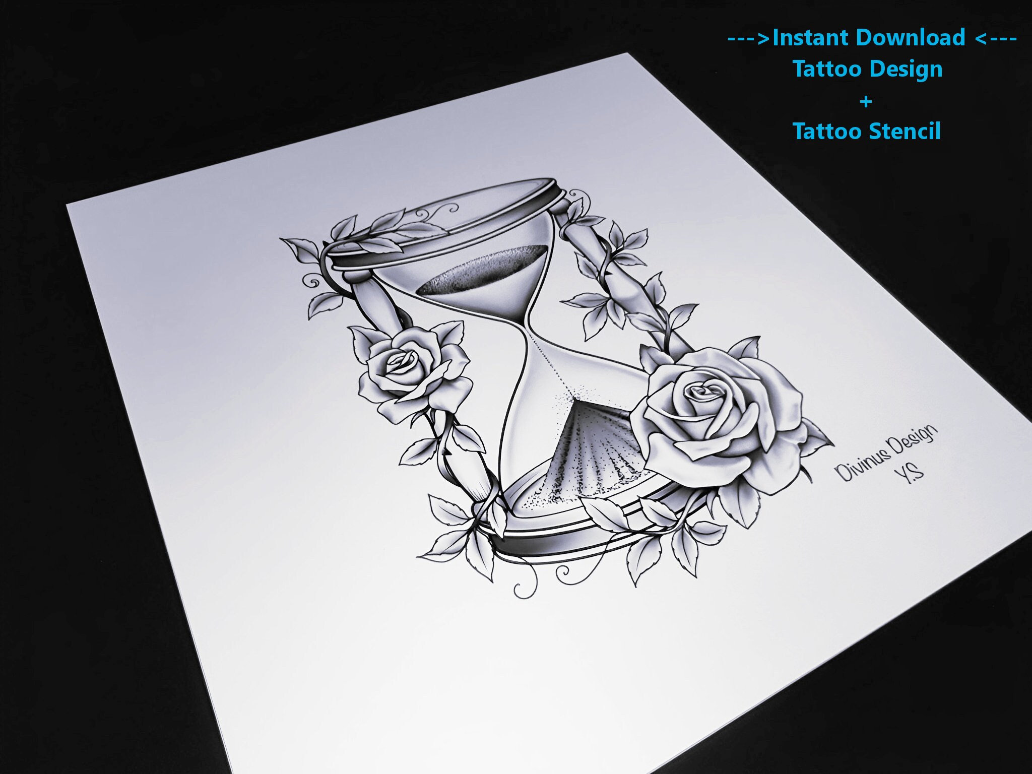 Simple Hourglass Tattoo Design