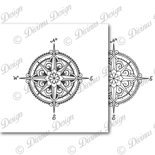 Buy Feminine Compass Rose Tattoo Design and Stencil La Rose Des Online ...