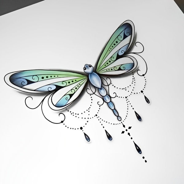 Dragonfly Tattoo - Etsy