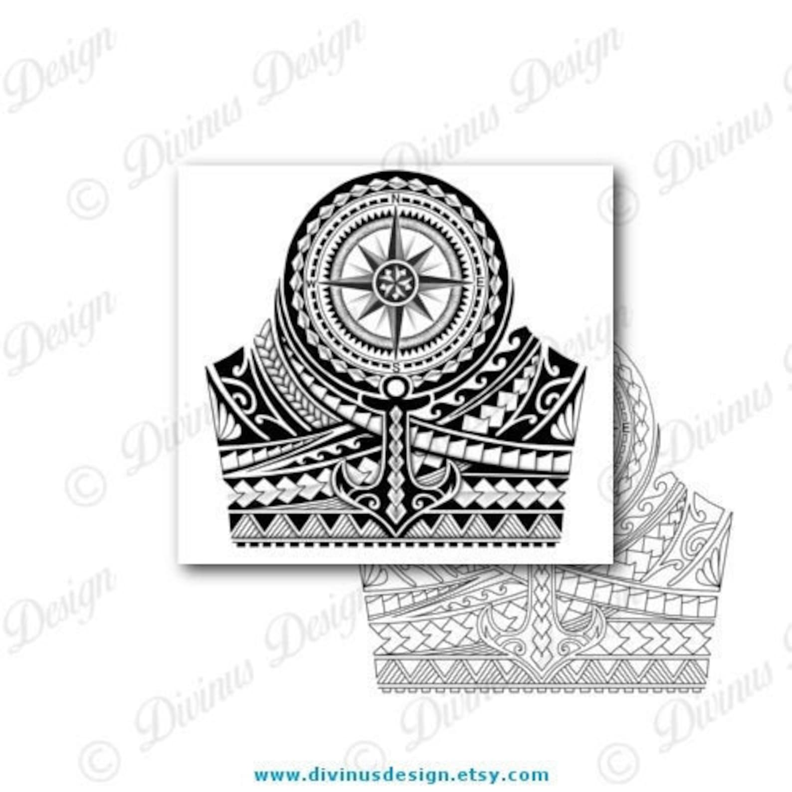 Polynesian Compass Rose Quarter Sleeve Tattoo Tattoo Design - Etsy
