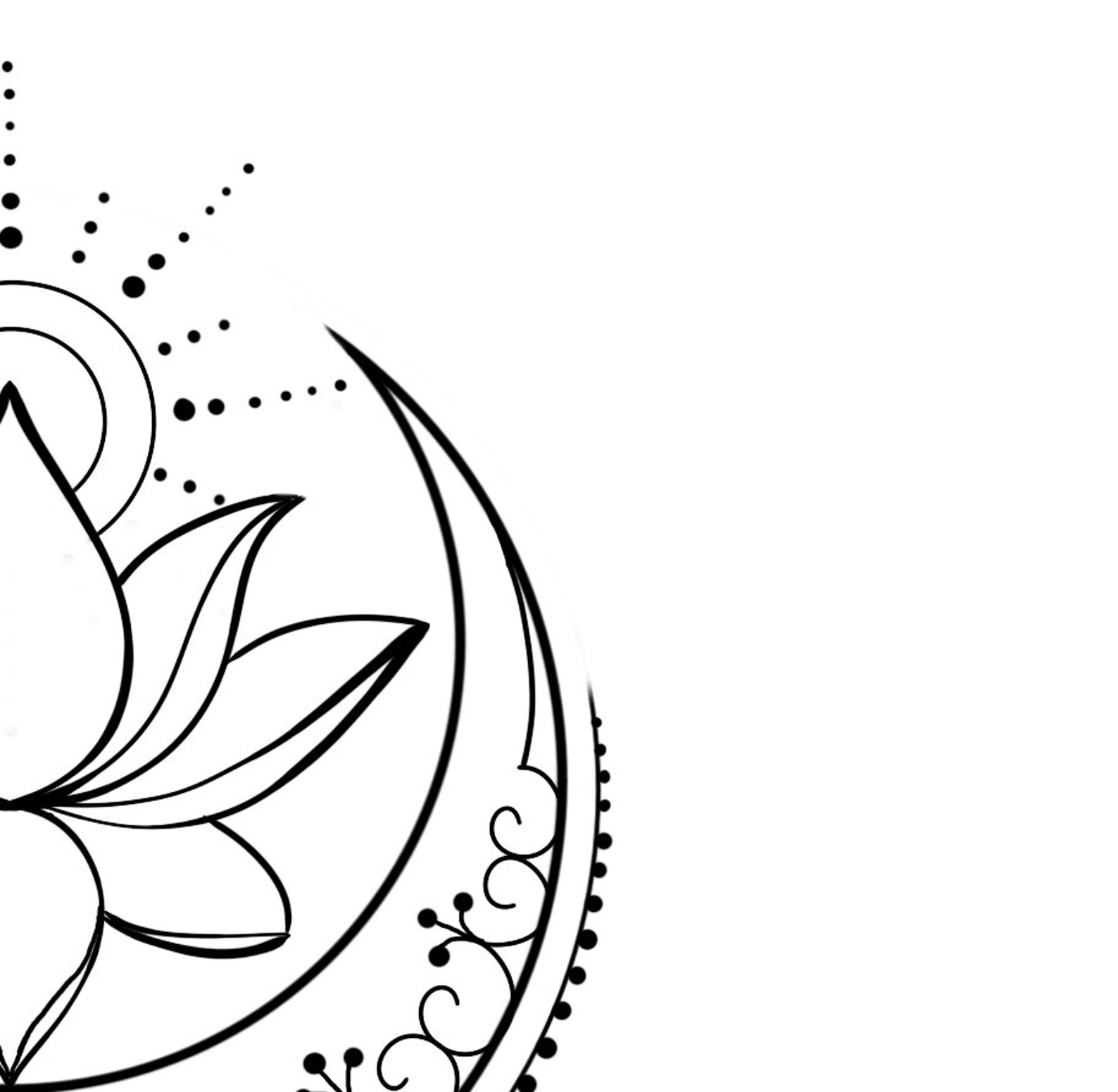 Lotus With Sun and Moon Tattoo Design and Stencil Instant Digital ...