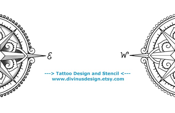 Compass Rose Tattoo Drawing