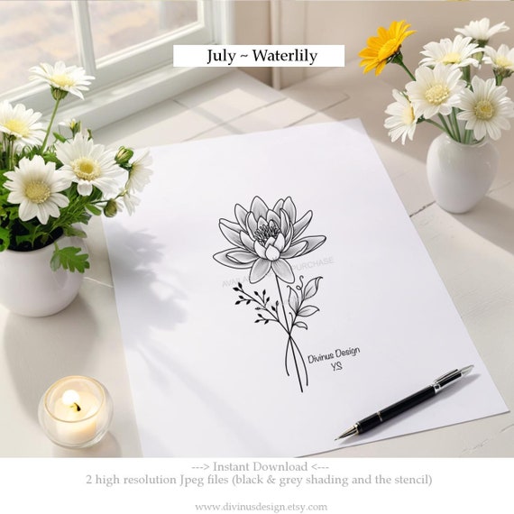 July Birth Flowers Tattoos