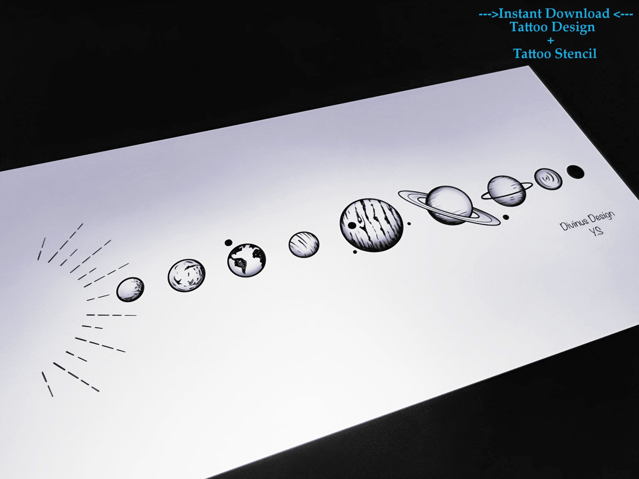 Solar System Circle Simple Tattoo