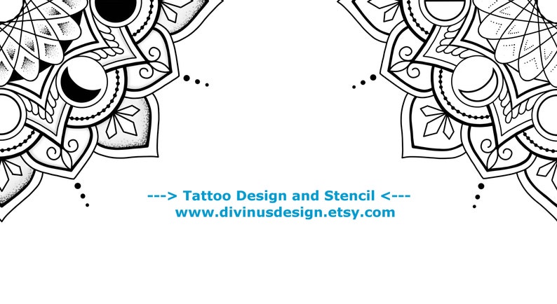 Moon Phases Mandala Tattoo Design and Stencil/template - Etsy