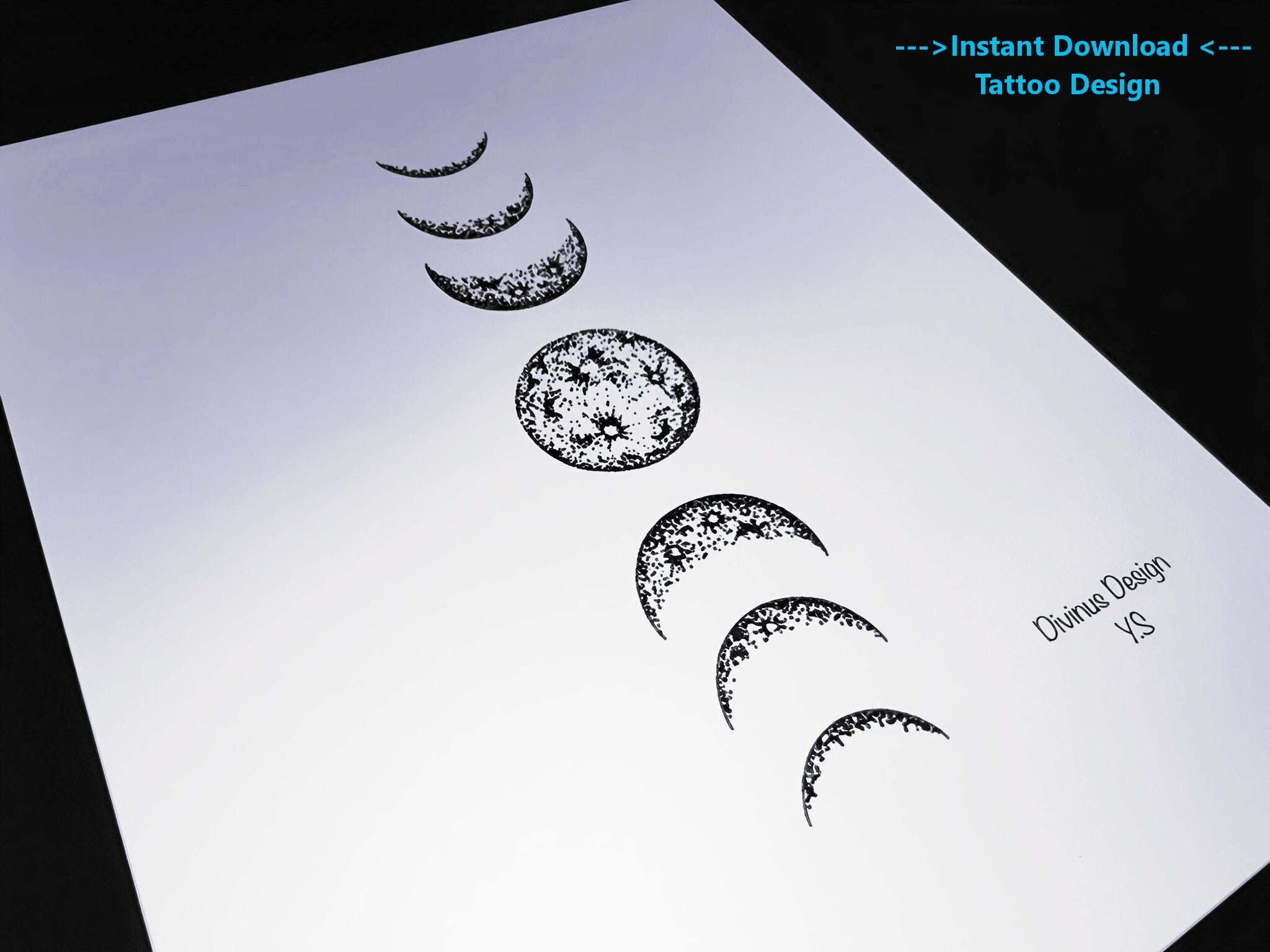 Moon Phase Tattoo Drawings