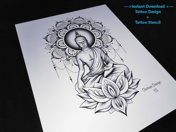 Buddhist Lotus Drawing