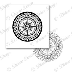 Polynesian Compass Tattoo Design and Stencil | Polynesian Compass Rose ...