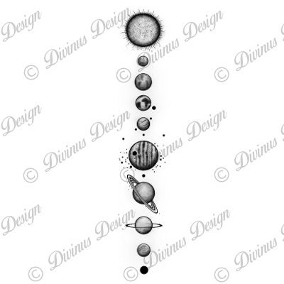 Simple Solar System Tattoo Design and Stencil Instant - Etsy
