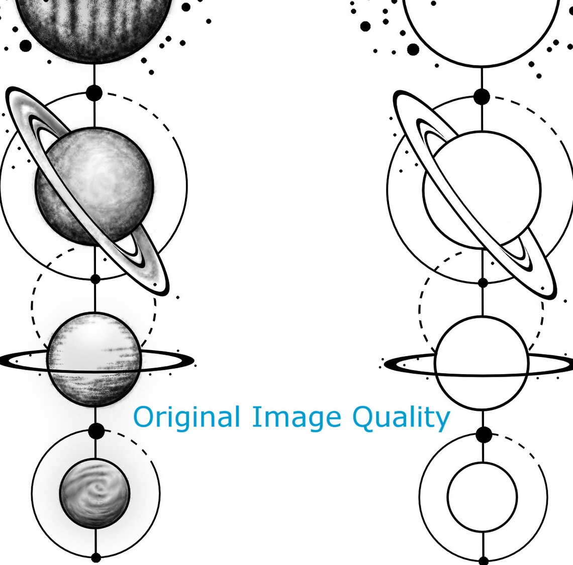Geometric Solar System Tattoo Design and Stencil Instant - Etsy UK