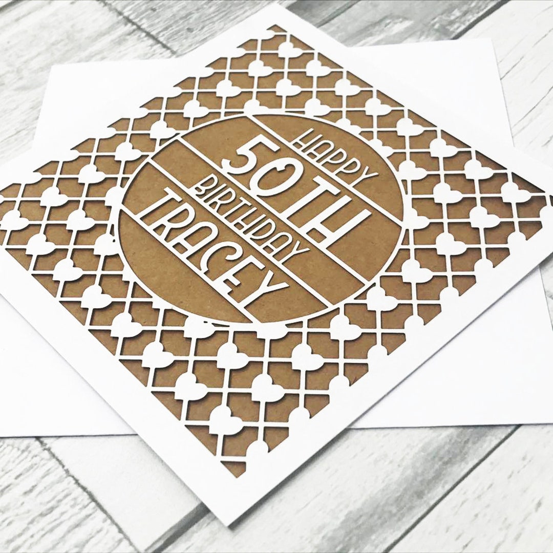 Personalised 50th Birthday Card for Women Custom 50th Birthday Card for ...