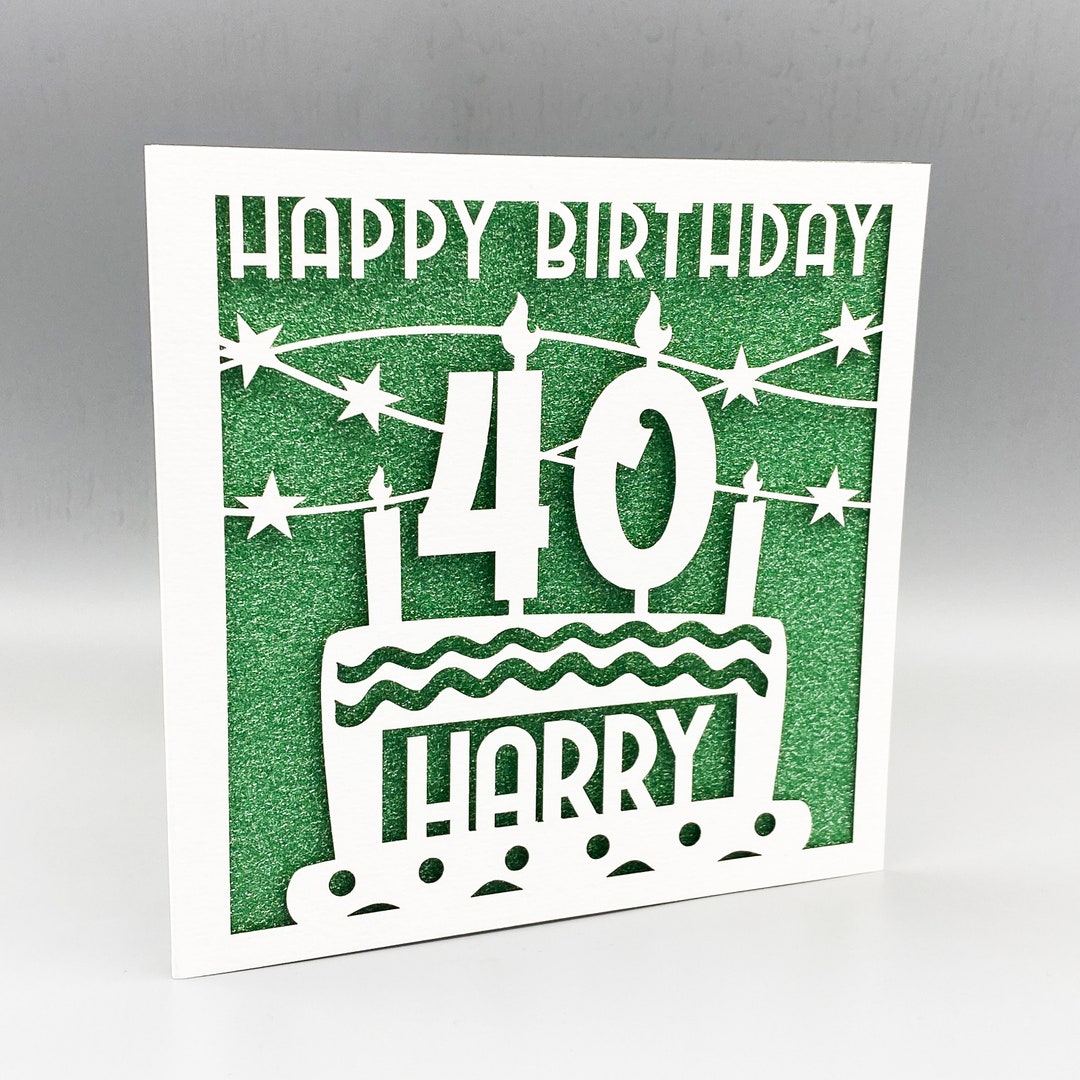 Personalised 40th Birthday Card for Her Custom 40th Birthday Card for ...