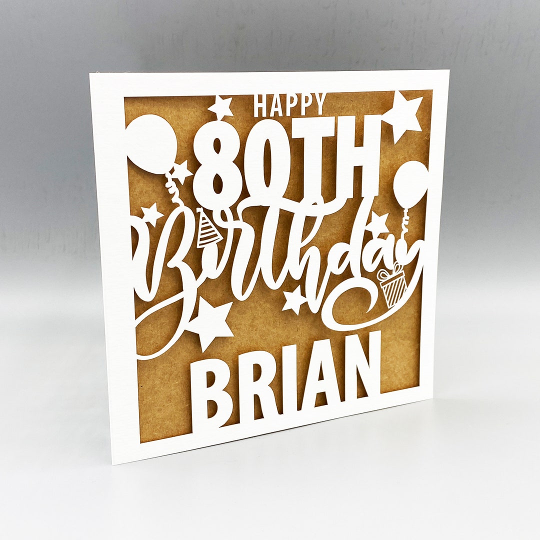 Personalised 80th Birthday Card Custom 80th Birthday Card for Him Her ...