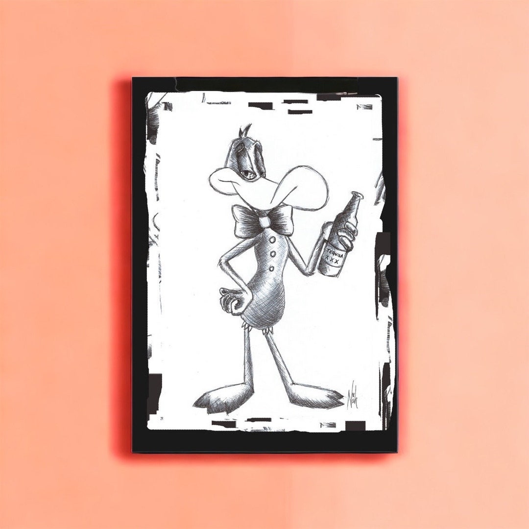 Daffy Duck Art Print Looney Tunes Birthday Gift for Him Artwork for ...