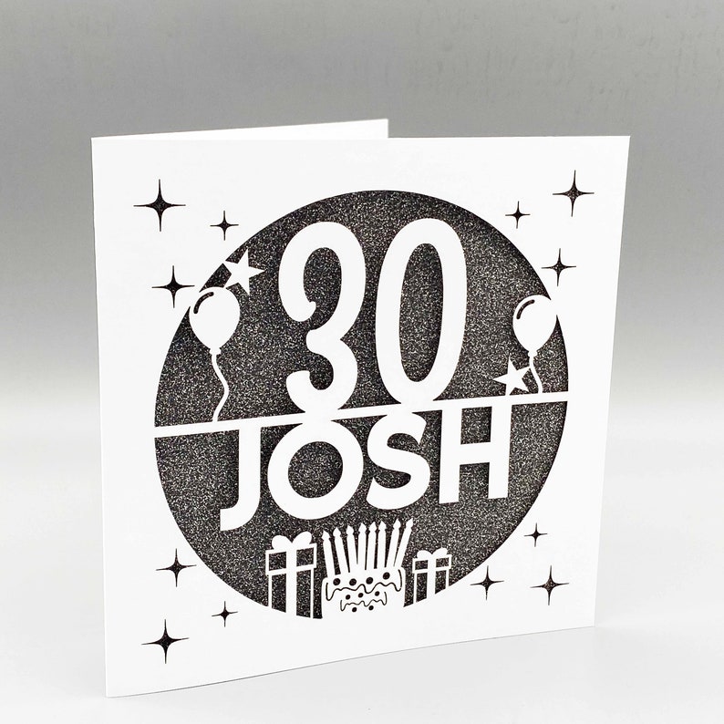 Personalised 40th Birthday Card, Laser-cut Glitter Inlay - Etsy