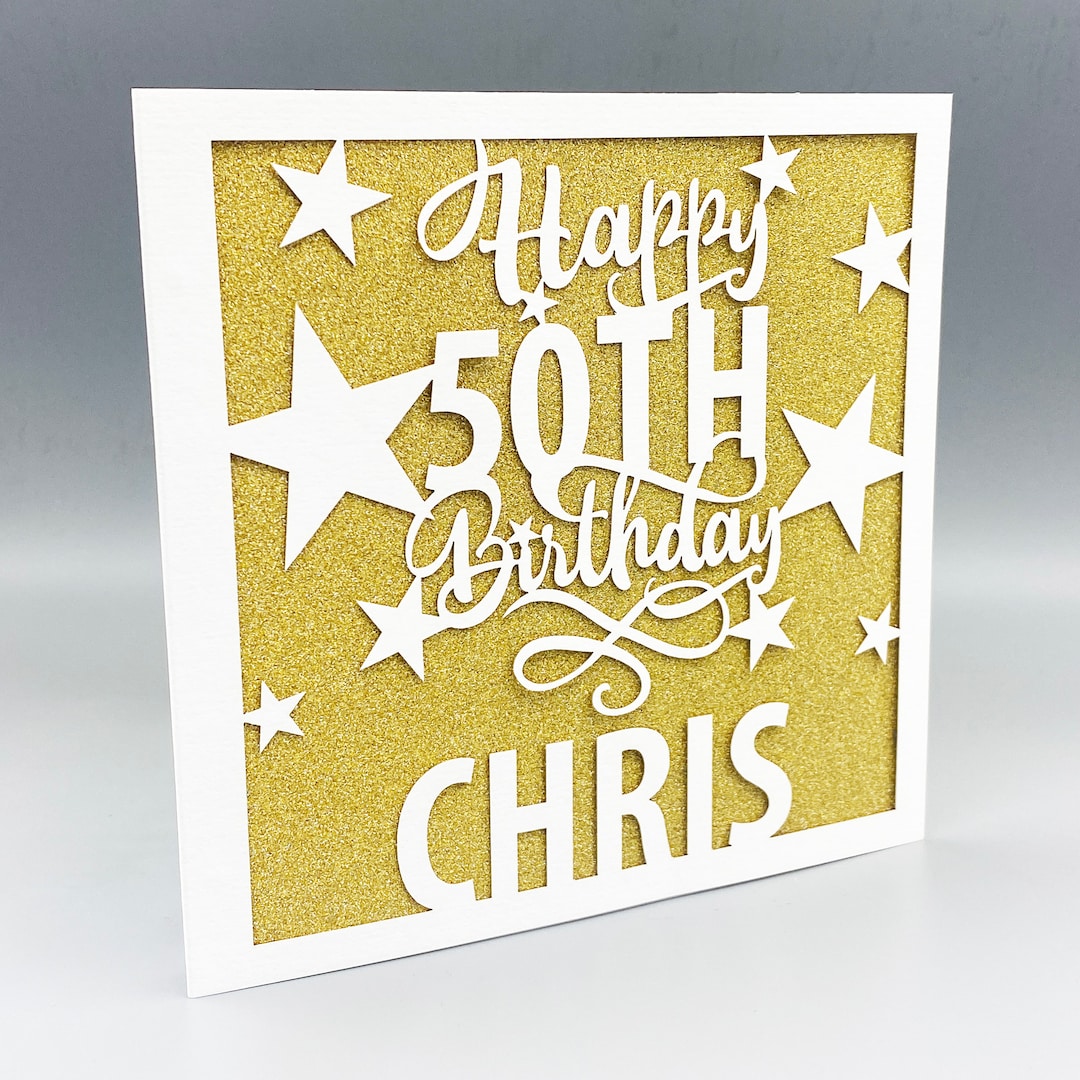 Personalised 50th Birthday Card for Women Custom 50th Birthday Card for ...