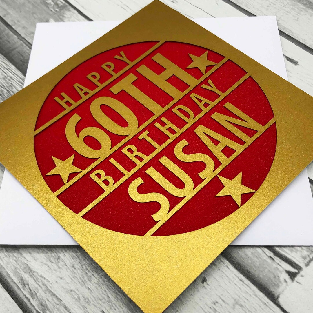 Personalised 60th Birthday Card for Women Custom 60th Birthday Card for ...