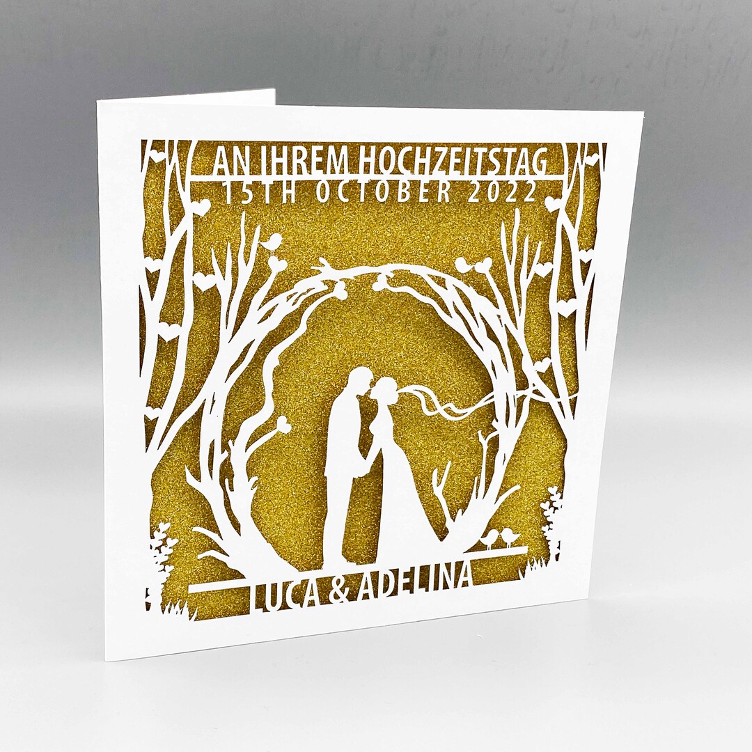 Personalised German Wedding Card: Papercut Anniversary Card - Etsy