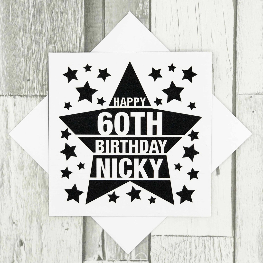 Personalised 60th Birthday Card for Women Custom 60th Birthday Card for ...