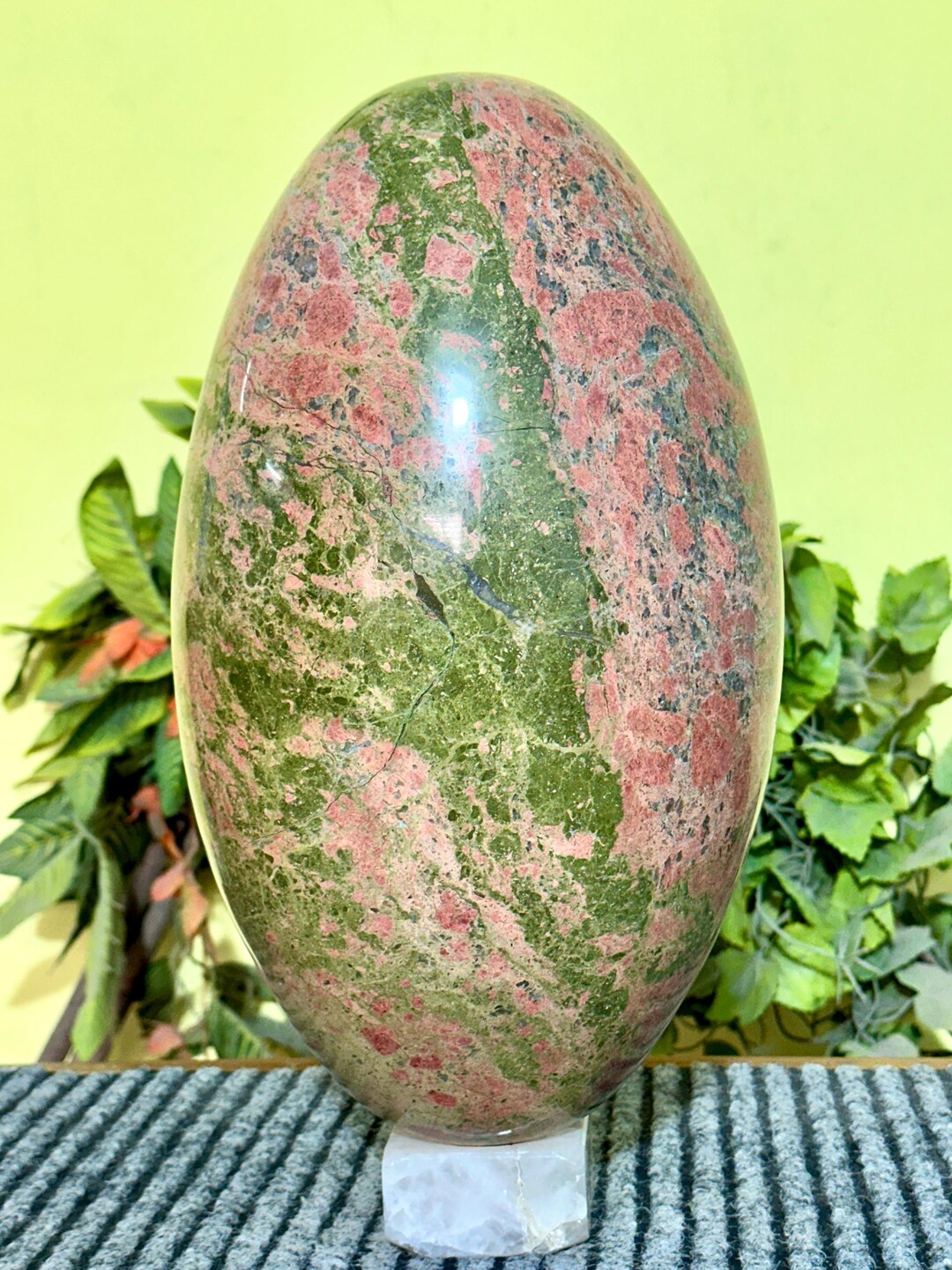 LARGE 350MM Unakite Crystal Lingam Green Unakite Stone Healing Chakra ...