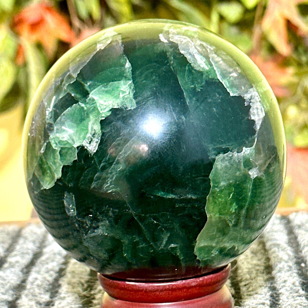 Beautiful 110MM Green Fluorite Sphere | Crystal Sphere | Home ...