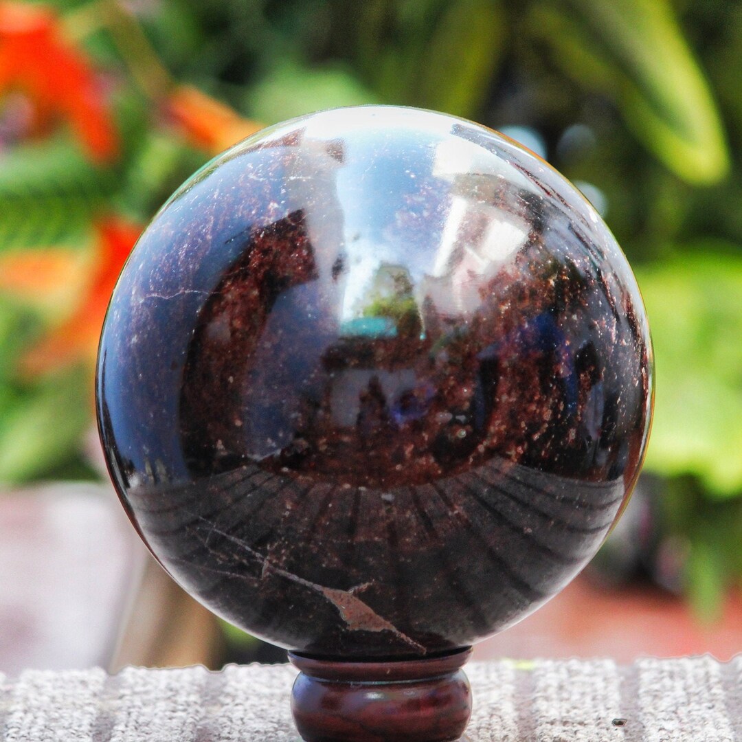 AA Large 165MM Sparkling Garnet Star Stone Healing Aura Energy Stone Metaphysical Aura Reiki ...