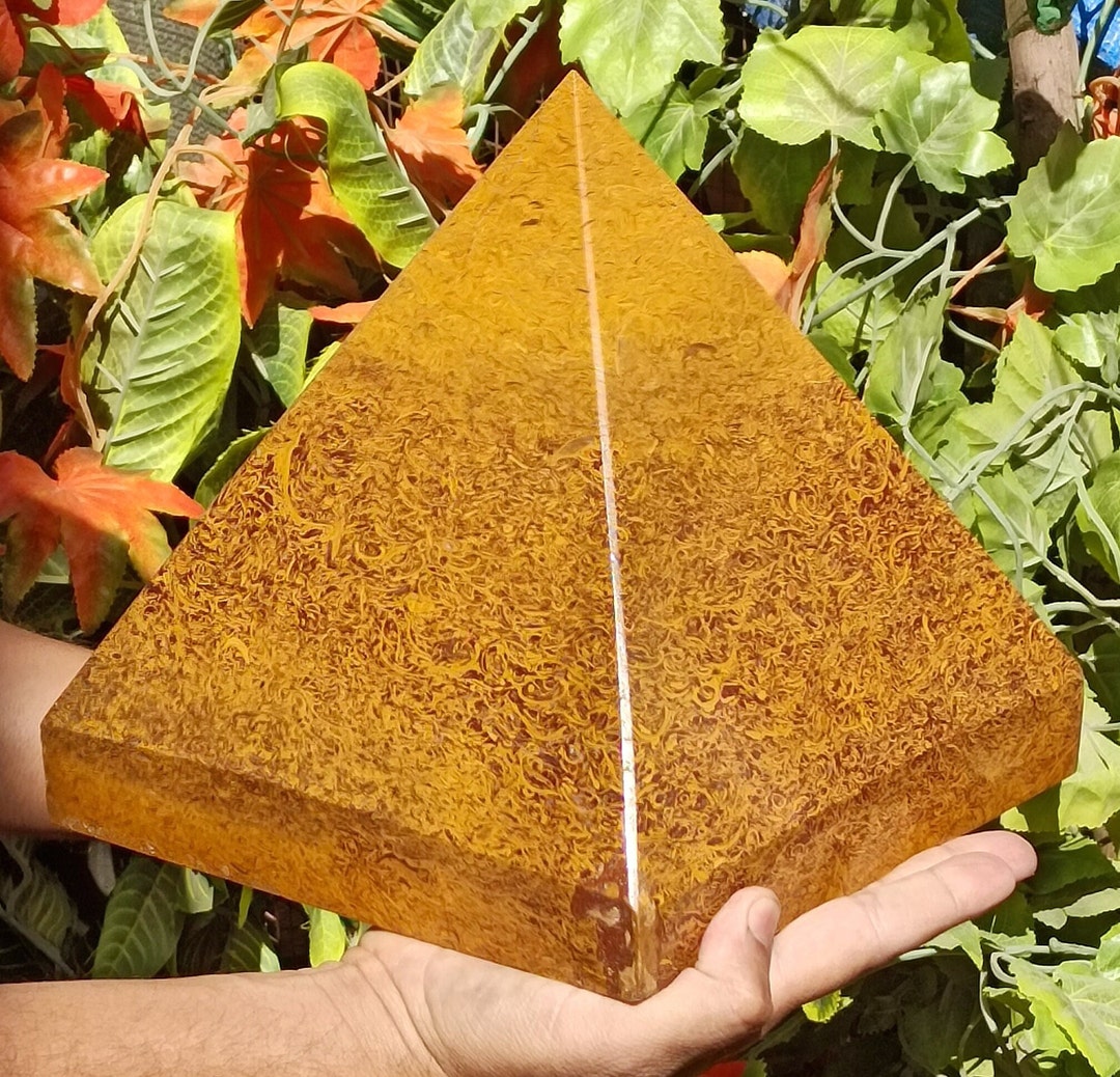 Huge 260MM Mariam Jasper Pyramid: Fossil Crystal Healing Stone - Etsy